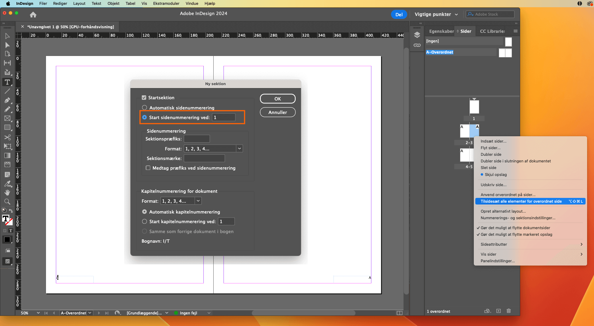 Sidetal i InDesign - Kursusfabrikken